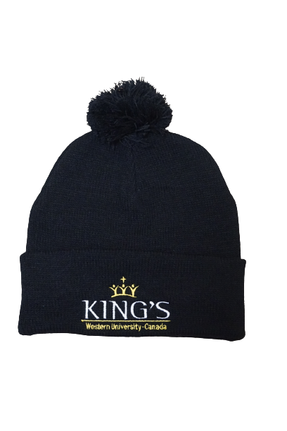King's College Toque with Pompom, Black – The King's Connection